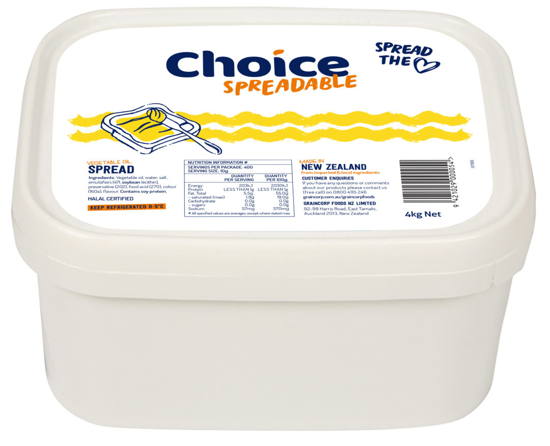 Choice Spread 4 x 4kg | Human Nutrition | GrainCorp